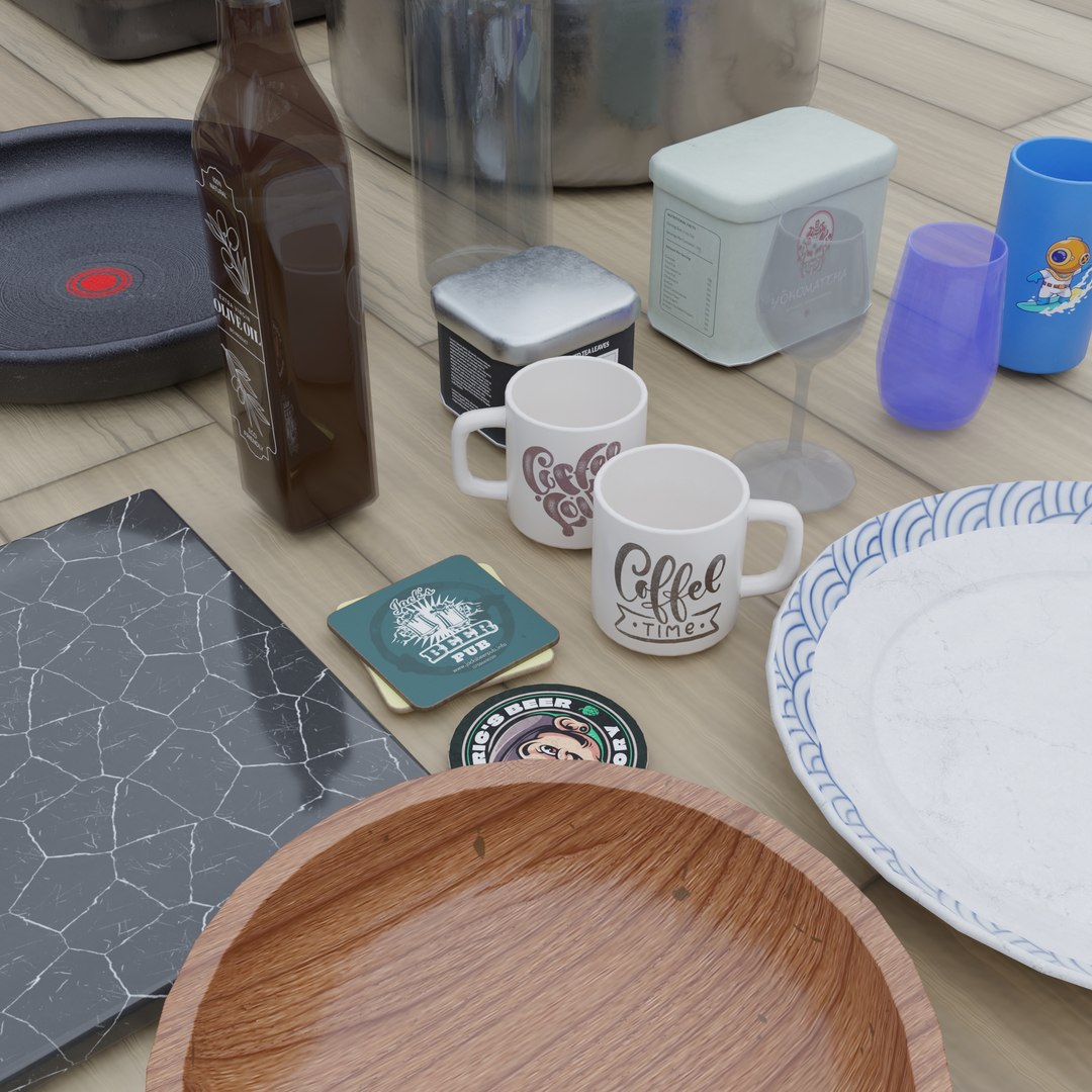 62 Kitchen Props Pack Low Poly Realistic Models With 2K Textures 3D Model - TurboSquid 2281060