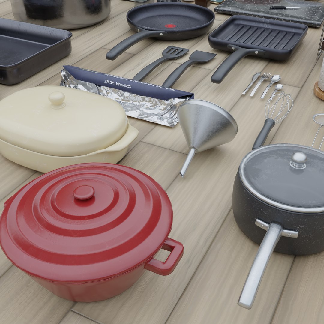 62 Kitchen Props Pack Low Poly Realistic Models With 2K Textures 3D Model - TurboSquid 2281060