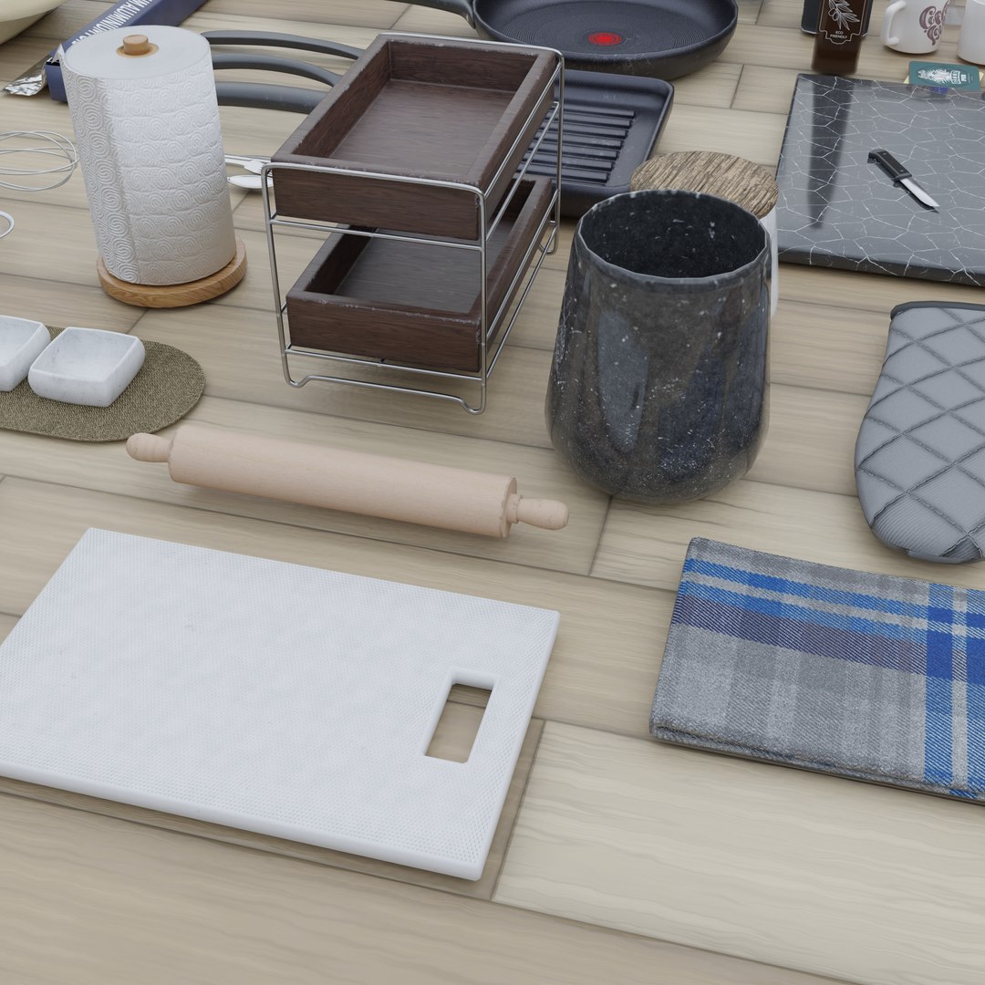 62 Kitchen Props Pack Low Poly Realistic Models With 2K Textures 3D Model - TurboSquid 2281060