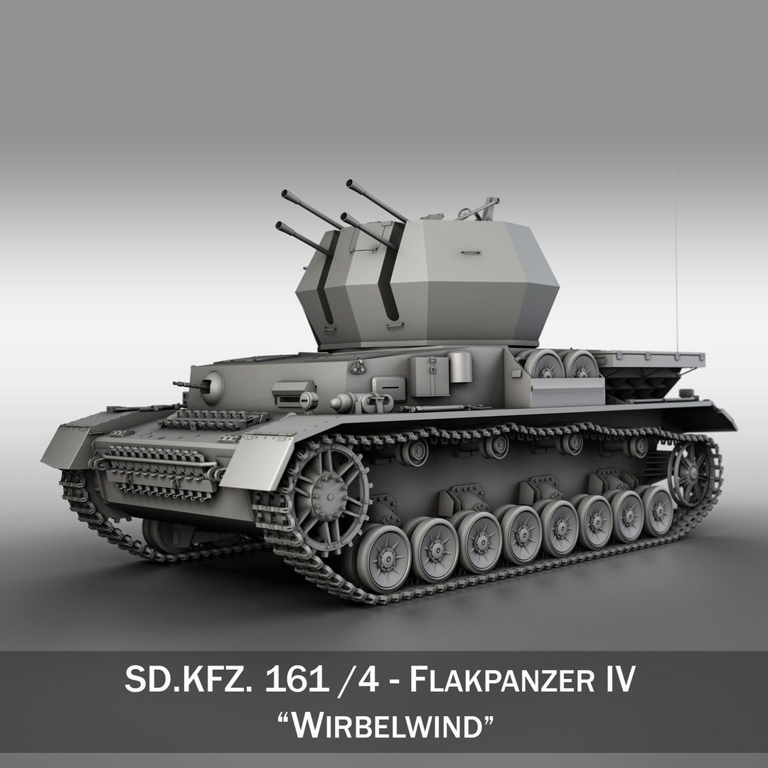 3d german flakpanzer - wirbelwind model