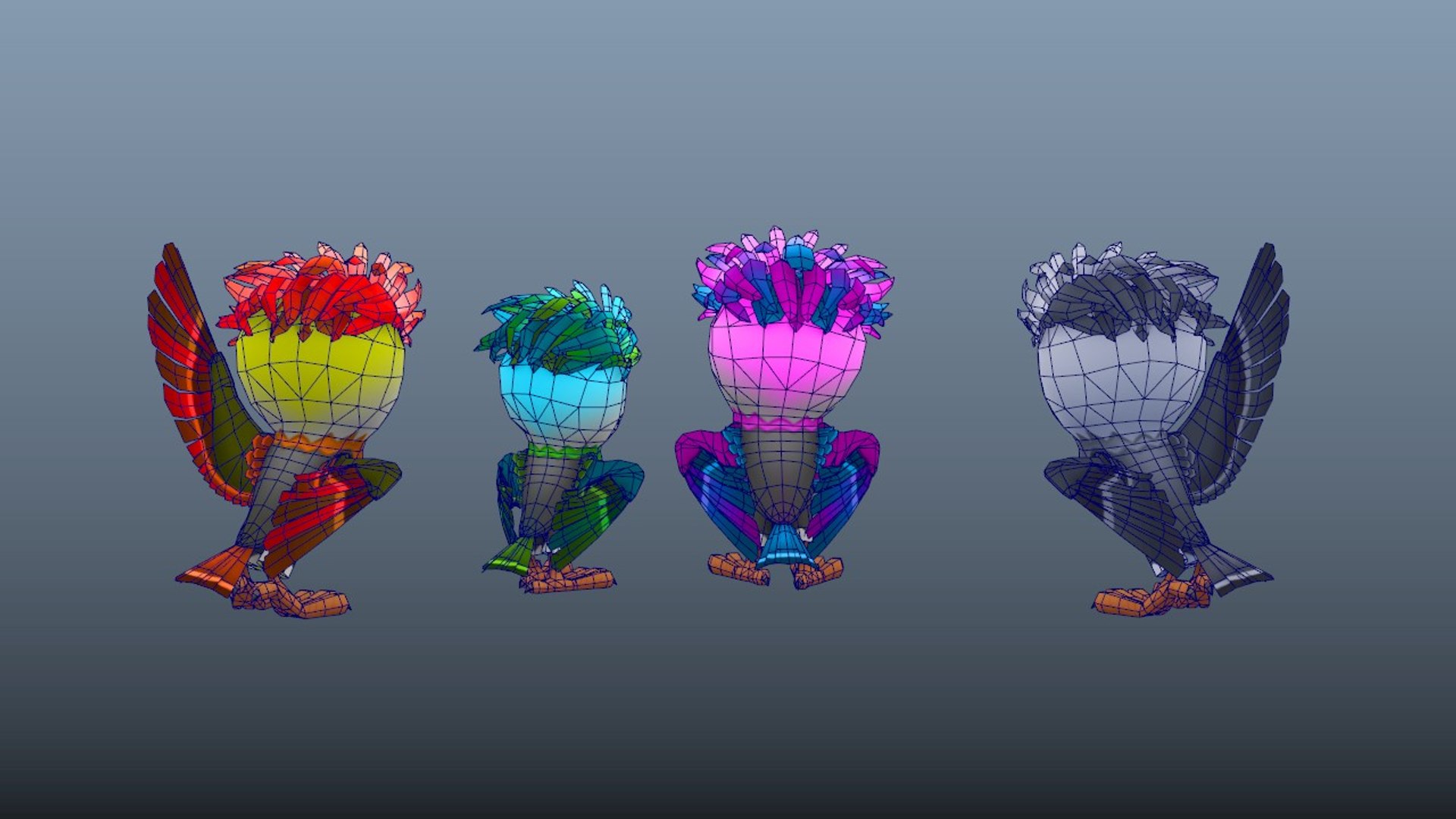 Cartoon birds pack animations model - TurboSquid 1634950