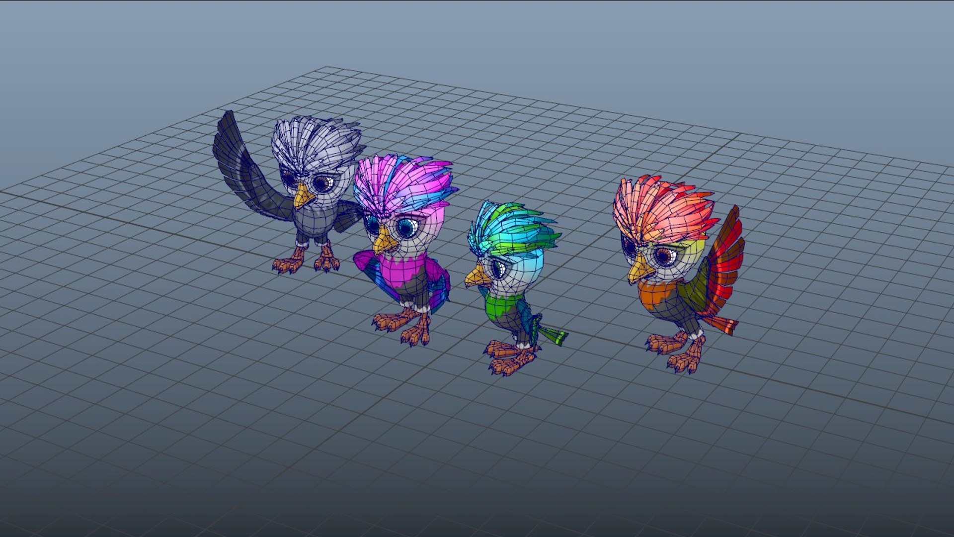 Cartoon birds pack animations model - TurboSquid 1634950