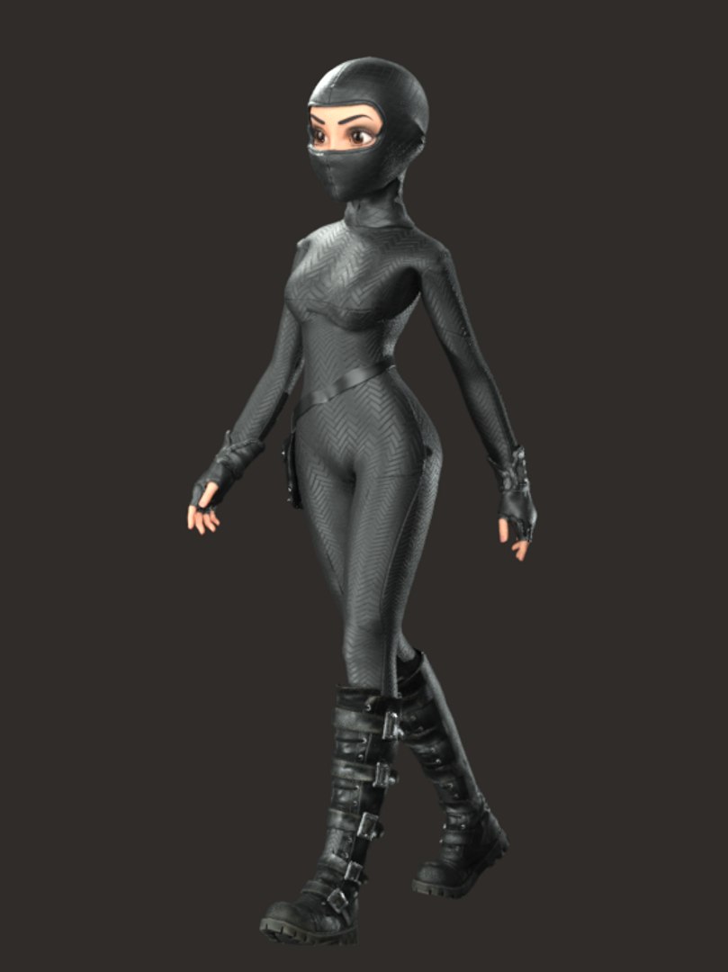 3D Cartoon Rigged Bad Girl Thief Character 3D Model - TurboSquid 2236950