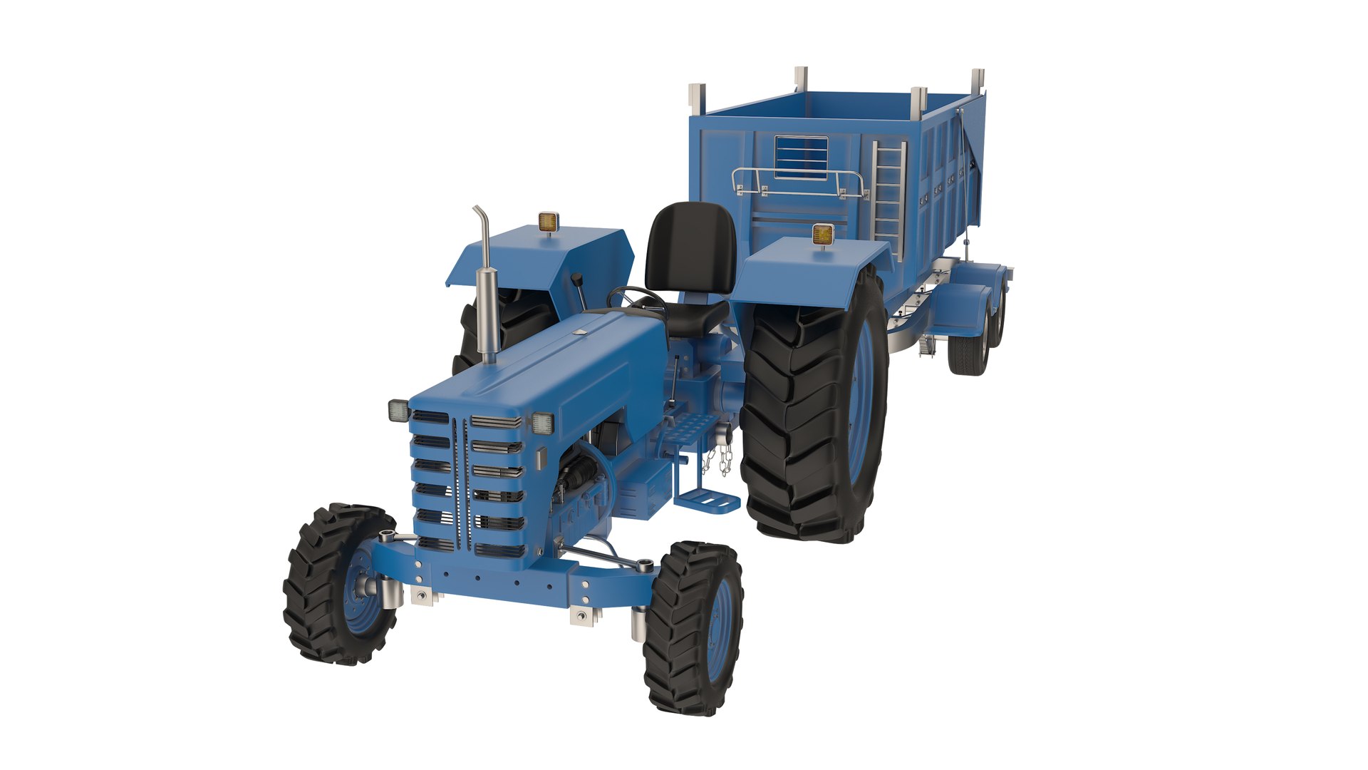 3D Model Tractor With Body Tipper Trailer - TurboSquid 2242963