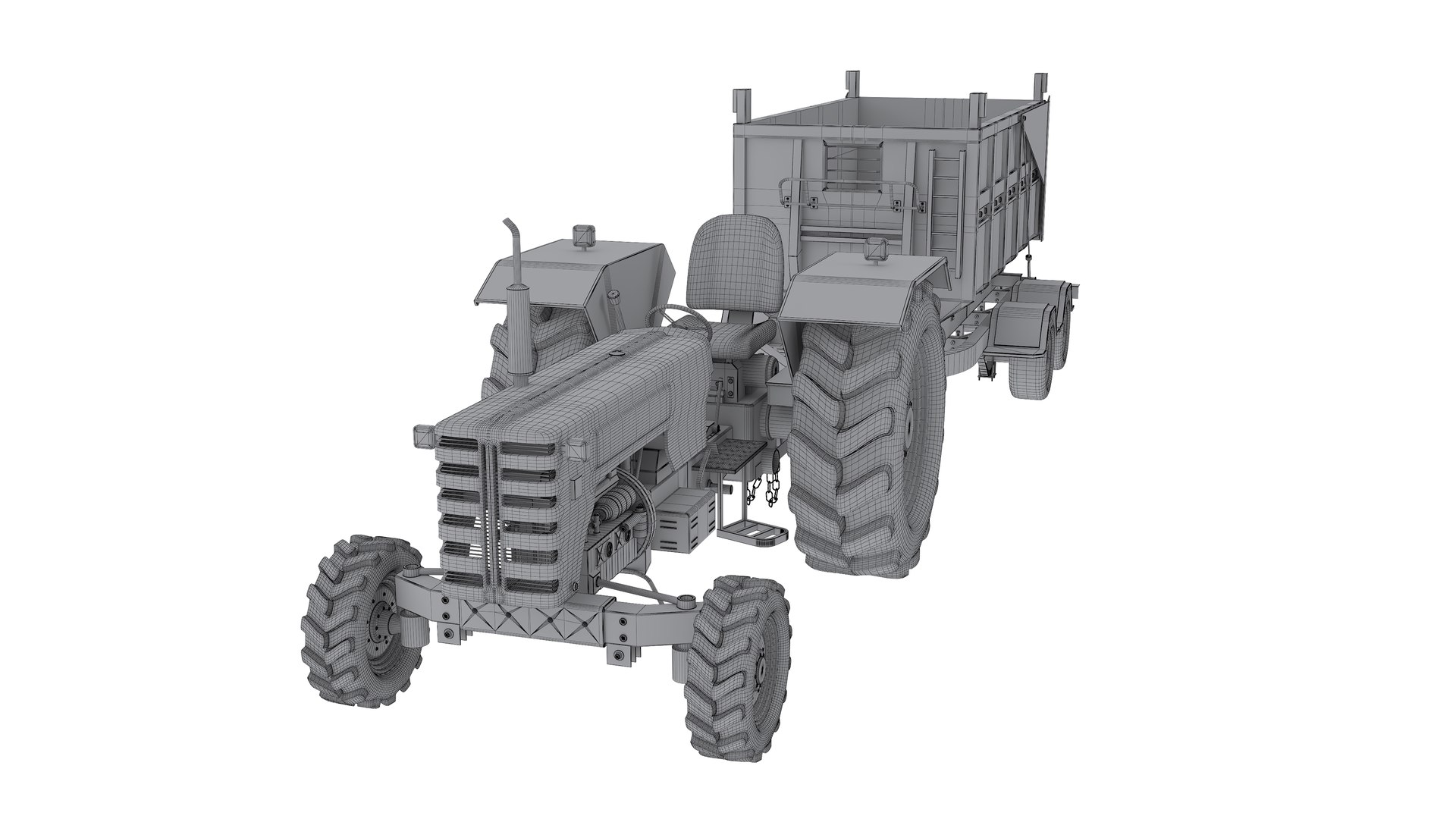 3D Model Tractor With Body Tipper Trailer - TurboSquid 2242963
