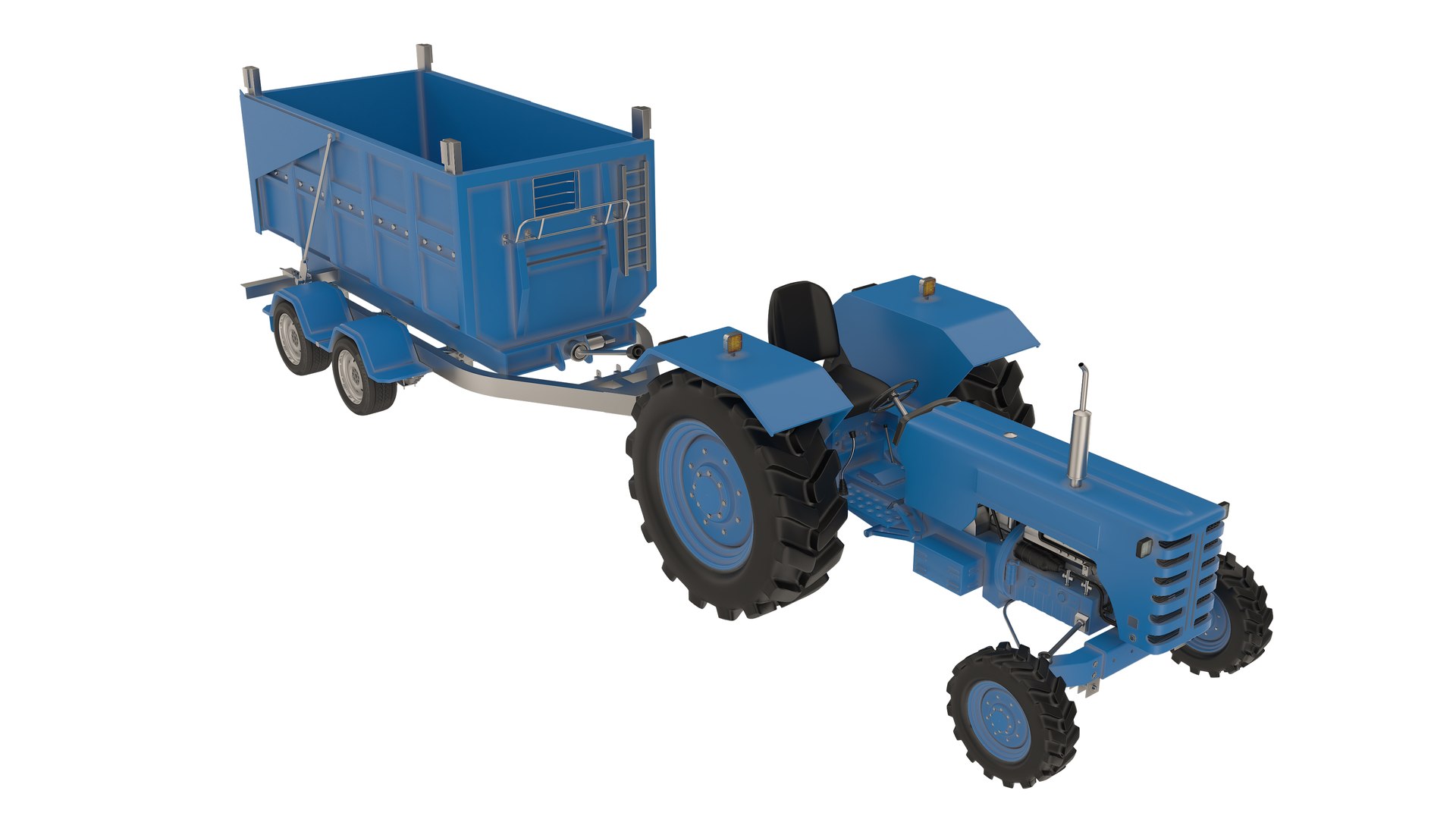 3D Model Tractor With Body Tipper Trailer - TurboSquid 2242963