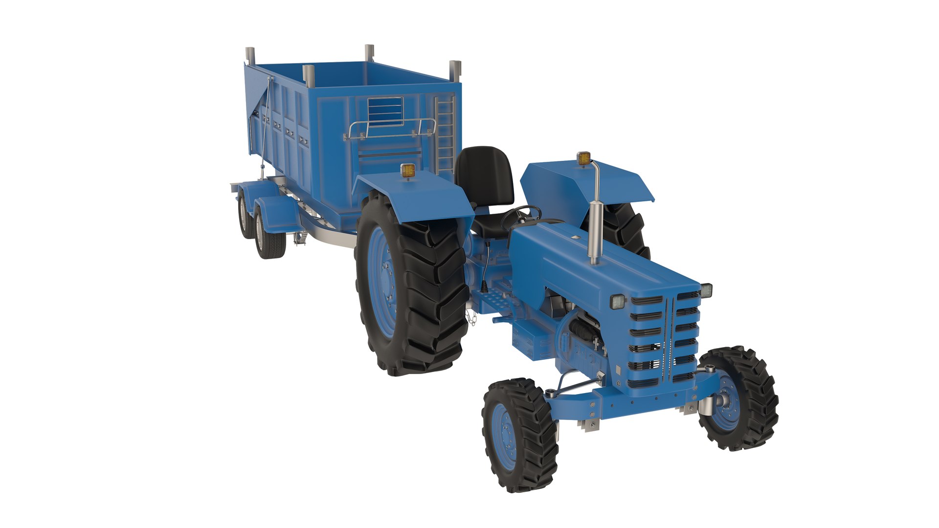 3D Model Tractor With Body Tipper Trailer - TurboSquid 2242963