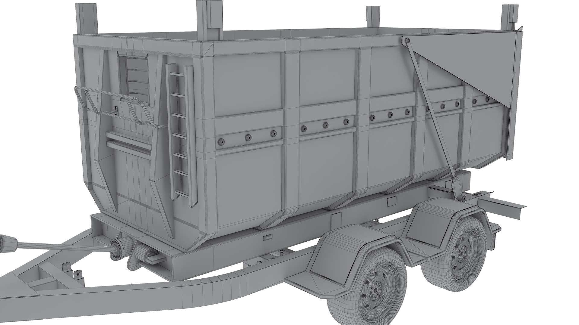 3D Model Tractor With Body Tipper Trailer - TurboSquid 2242963