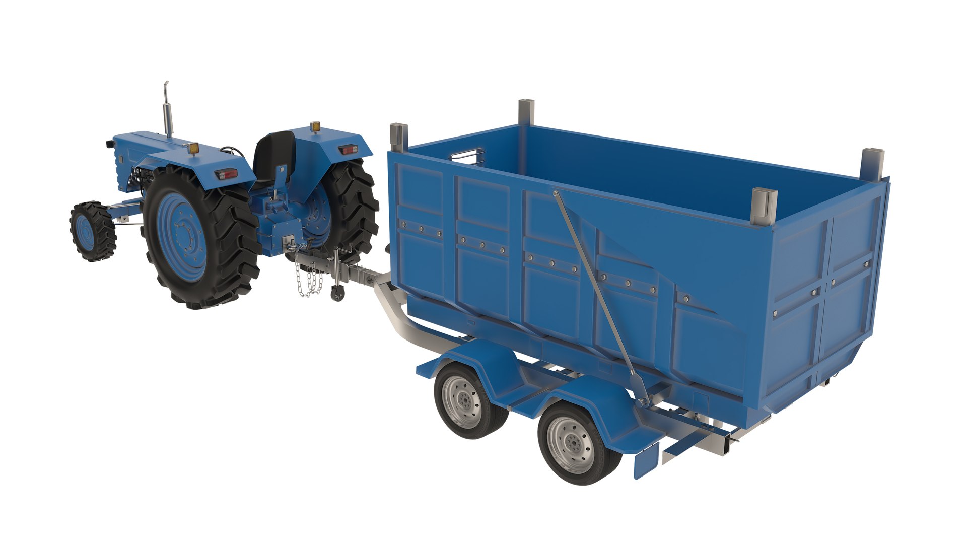 3D Model Tractor With Body Tipper Trailer - TurboSquid 2242963