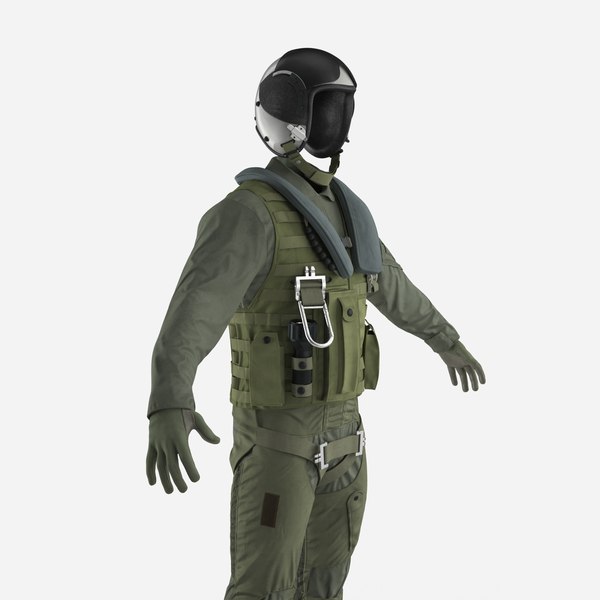 3d military jet fighter pilot model