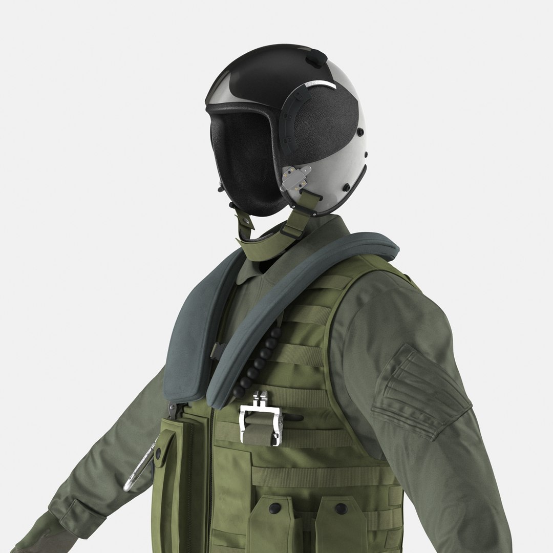3d military jet fighter pilot model