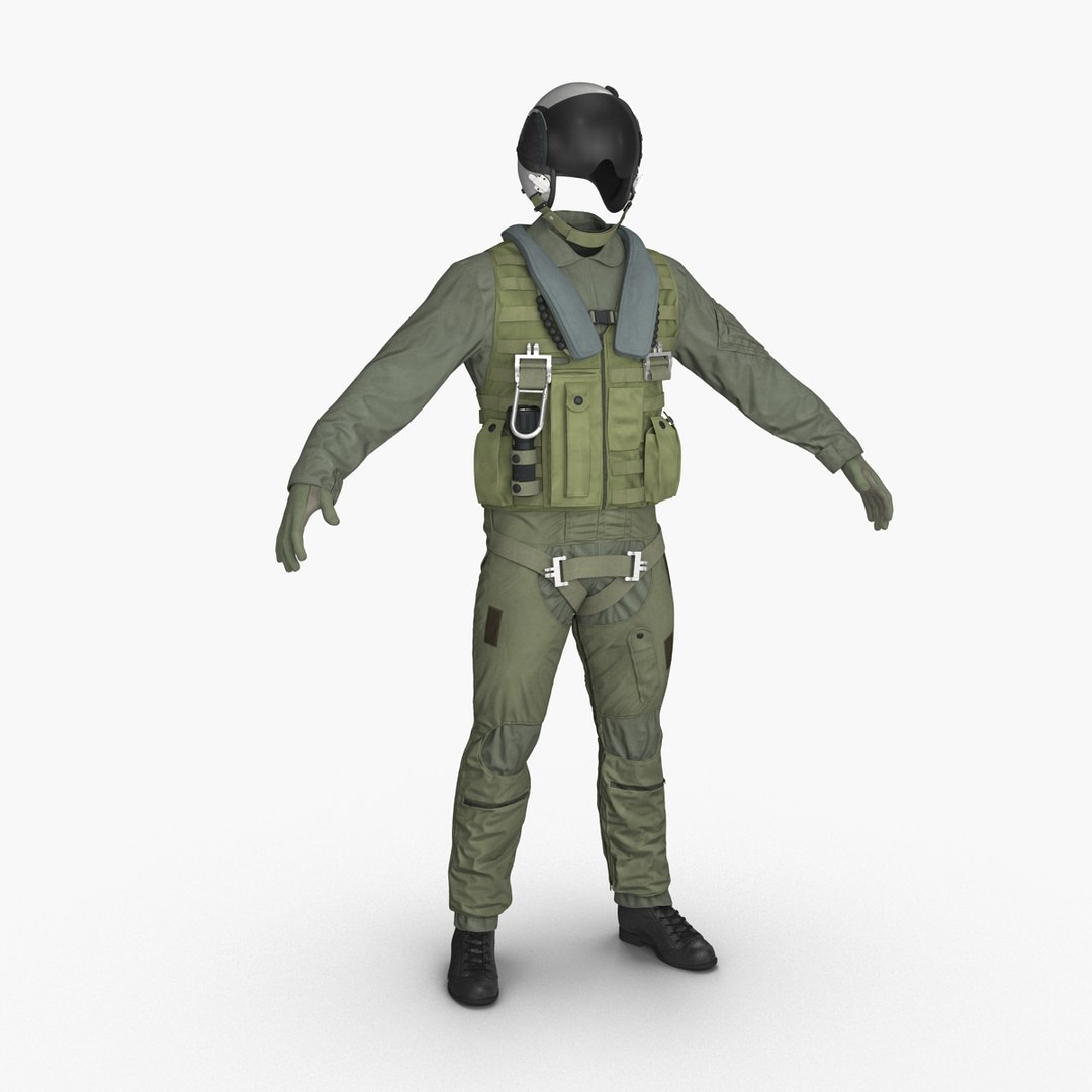 3d military jet fighter pilot model