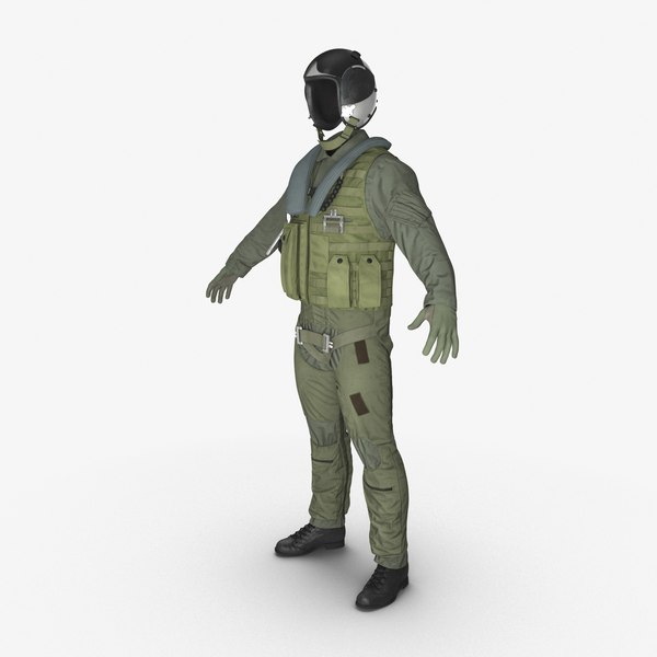 3d military jet fighter pilot model