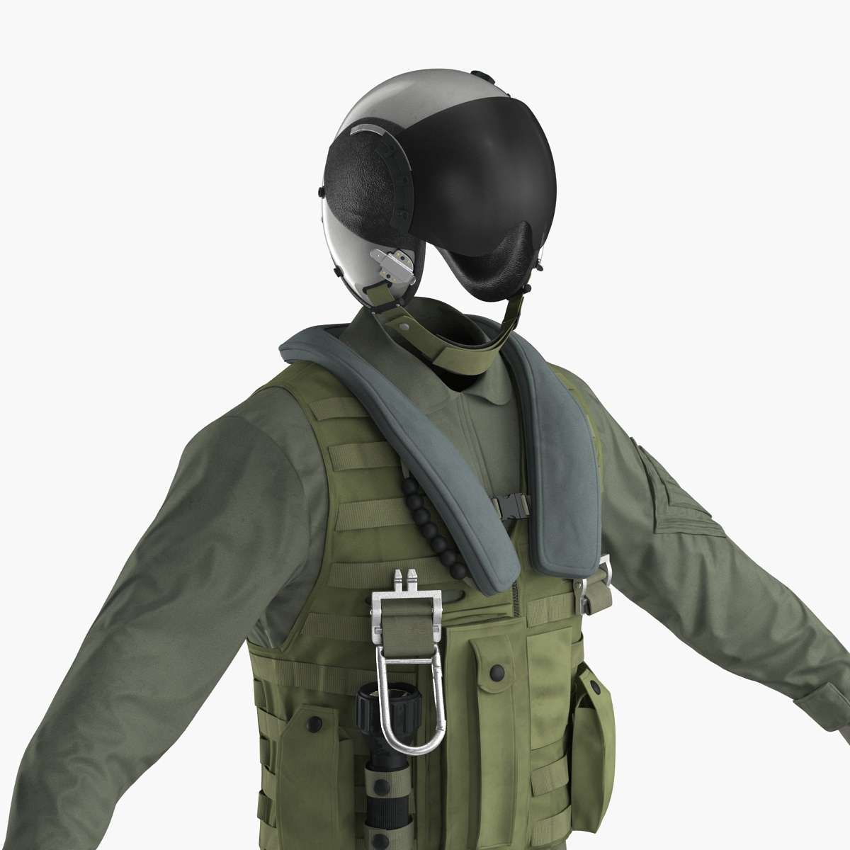3d military jet fighter pilot model