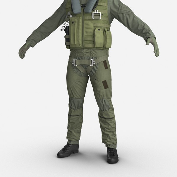 3d military jet fighter pilot model