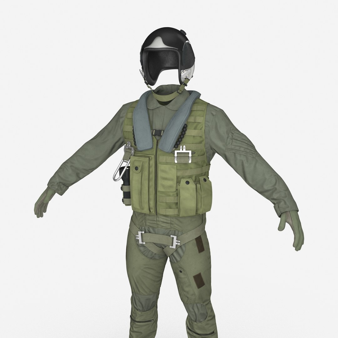 3d military jet fighter pilot model