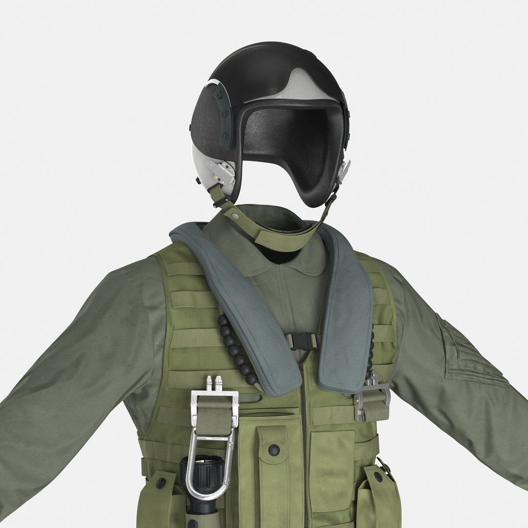 3d military jet fighter pilot model