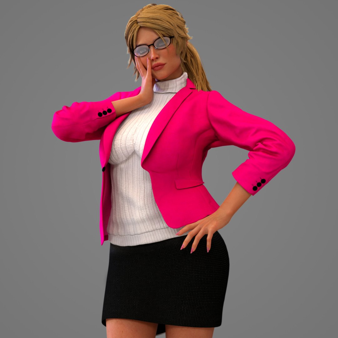 Girl Secretary 3D Model - TurboSquid 2079719