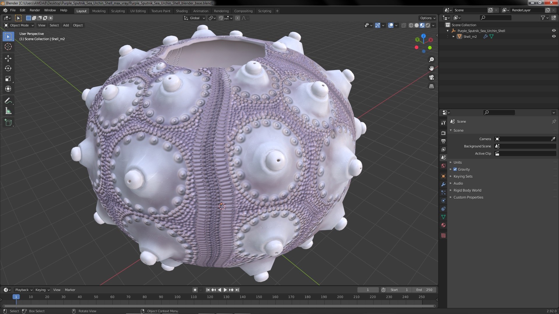 3D Purple Sputnik Sea Urchin Shell - TurboSquid 2116295