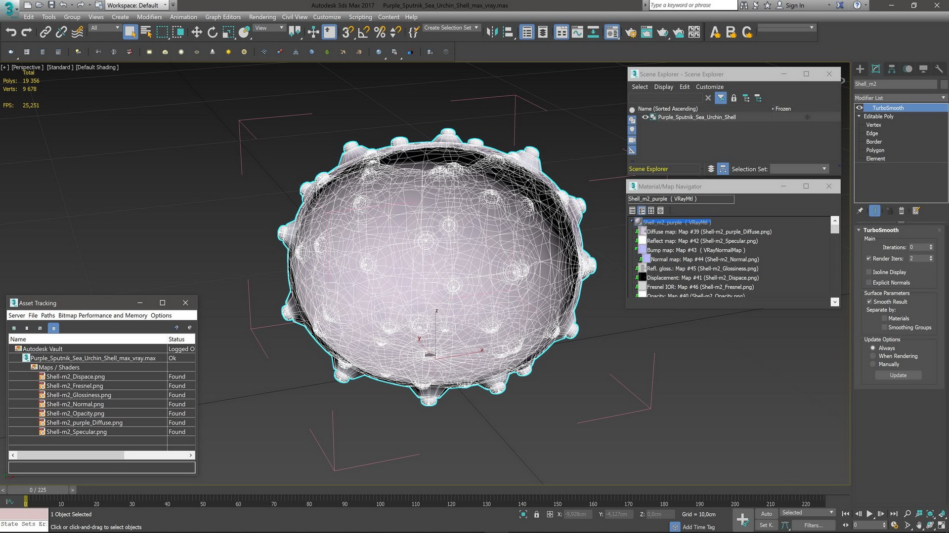 3D Purple Sputnik Sea Urchin Shell - TurboSquid 2116295