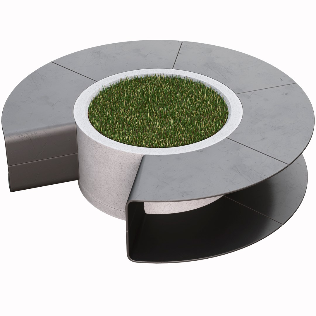 Round Concrete Bench 3D - TurboSquid 1858587
