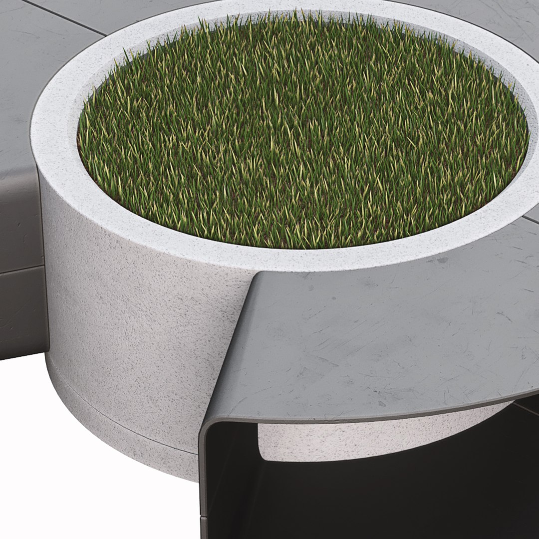 Round Concrete Bench 3D - TurboSquid 1858587