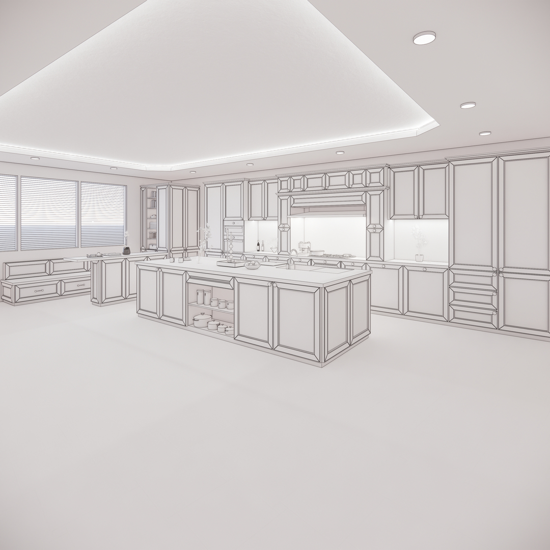 3D kitchen revit parametric - TurboSquid 1678527