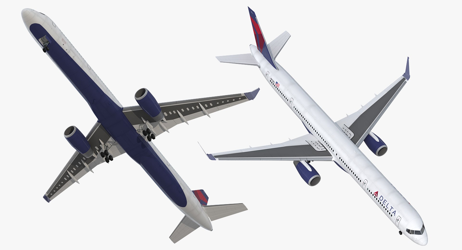 Boeing 757-300 delta cabin 3D model - TurboSquid 1255405