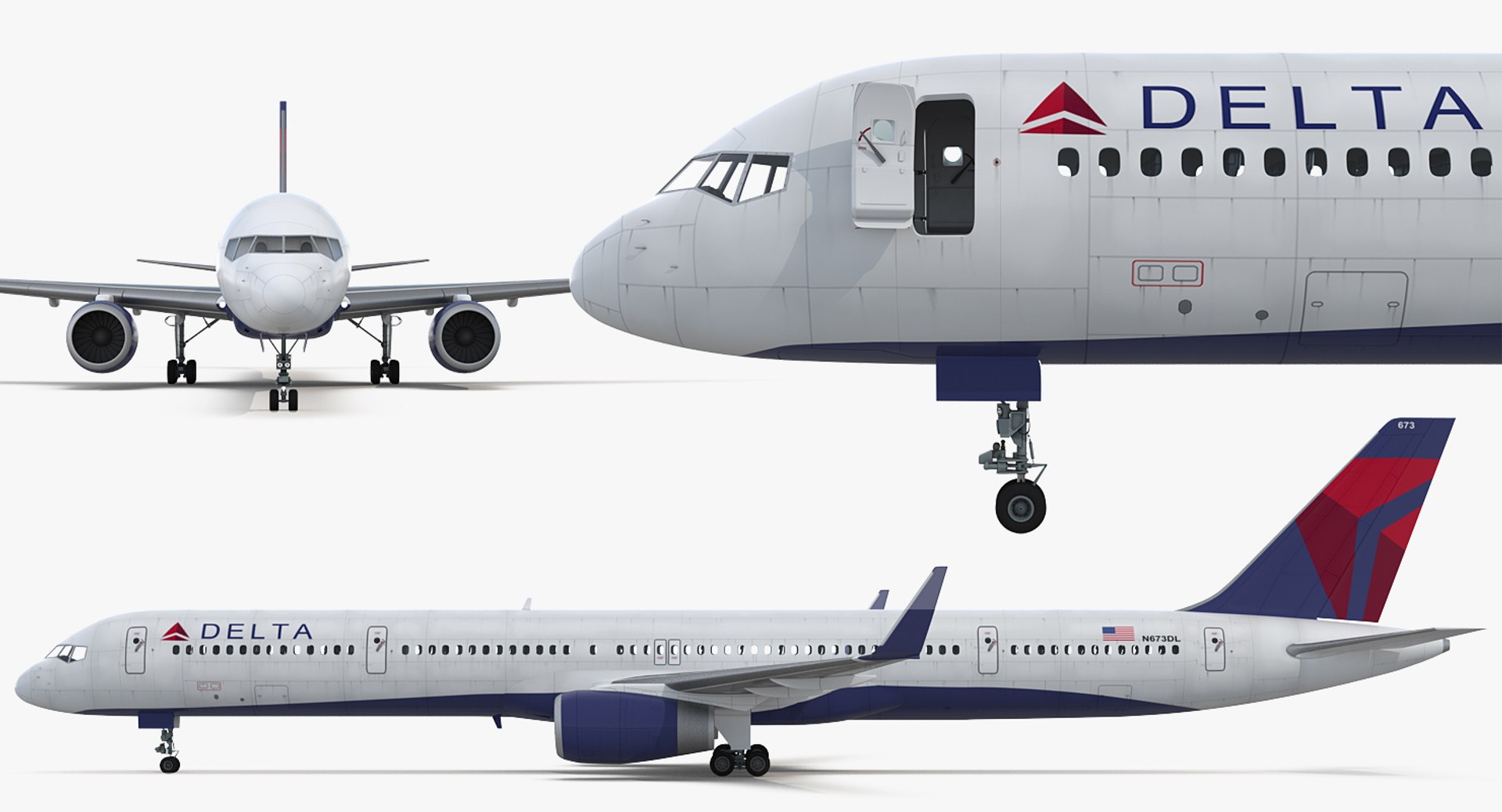 Boeing 757-300 delta cabin 3D model - TurboSquid 1255405