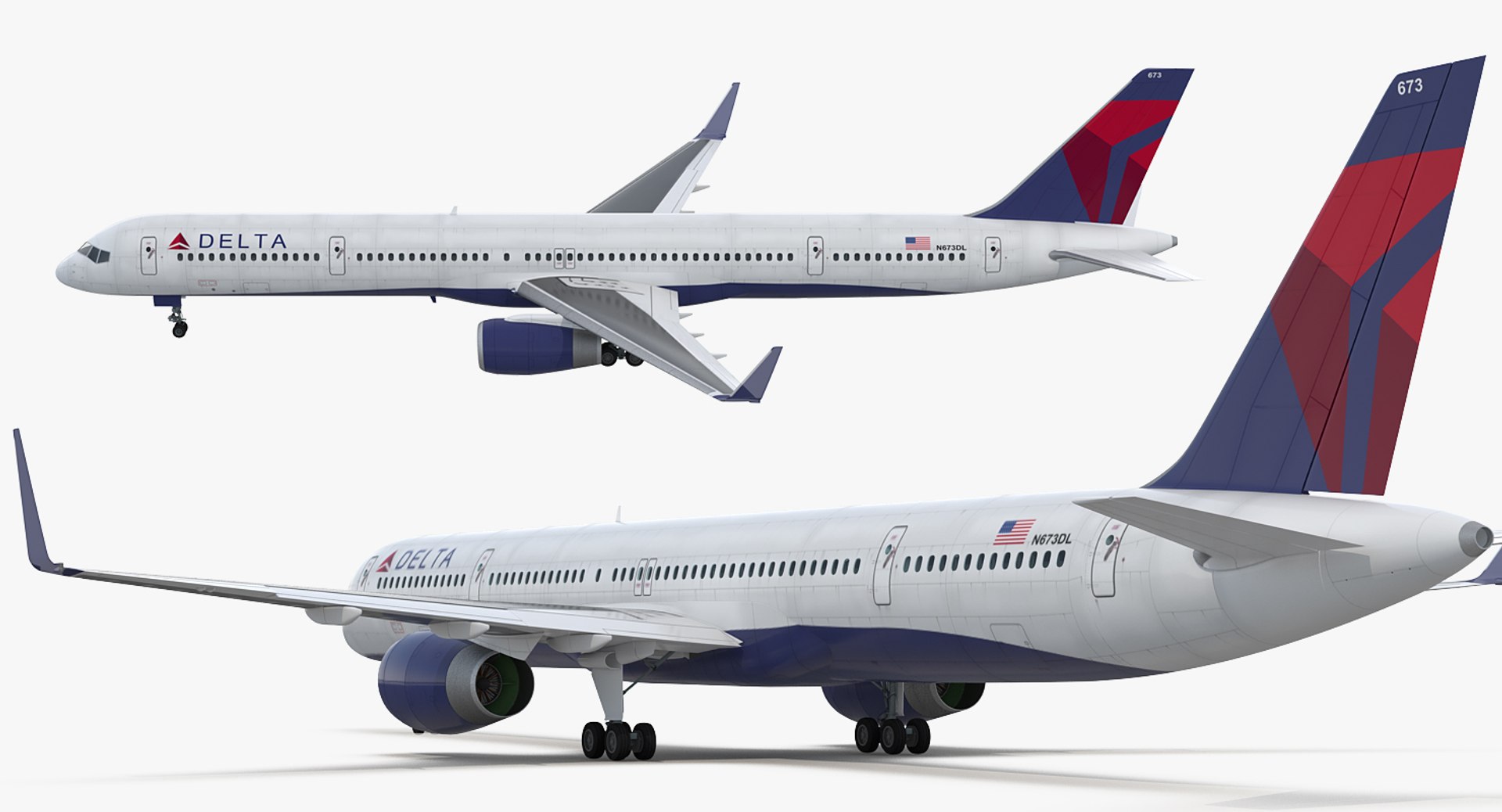 Boeing 757-300 delta cabin 3D model - TurboSquid 1255405