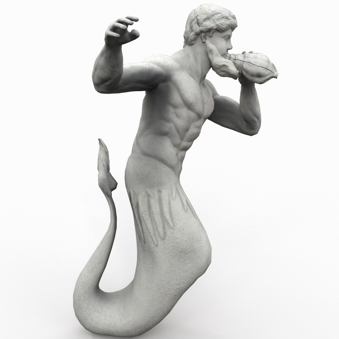 3ds Triton Statue