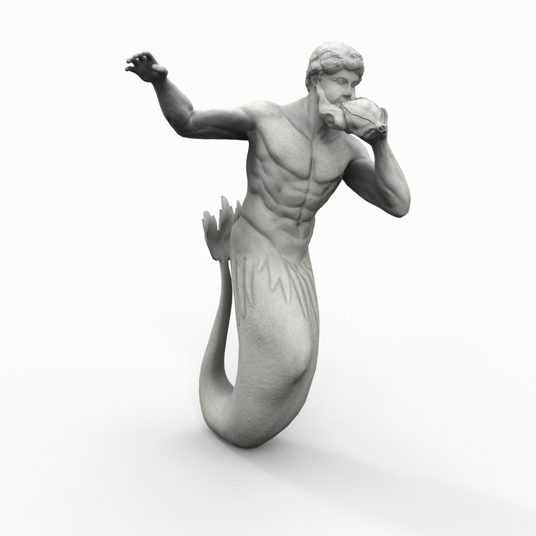 3ds Triton Statue