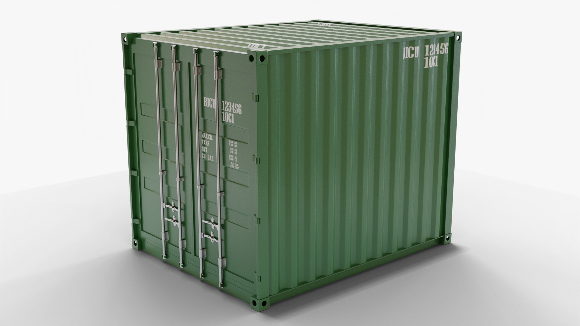 3D 10Ft Cargo Container - Green - Clean Model - TurboSquid 1921894