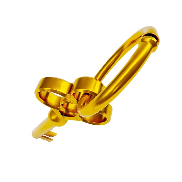 3D Gold key vintage 3d model model - TurboSquid 1976710
