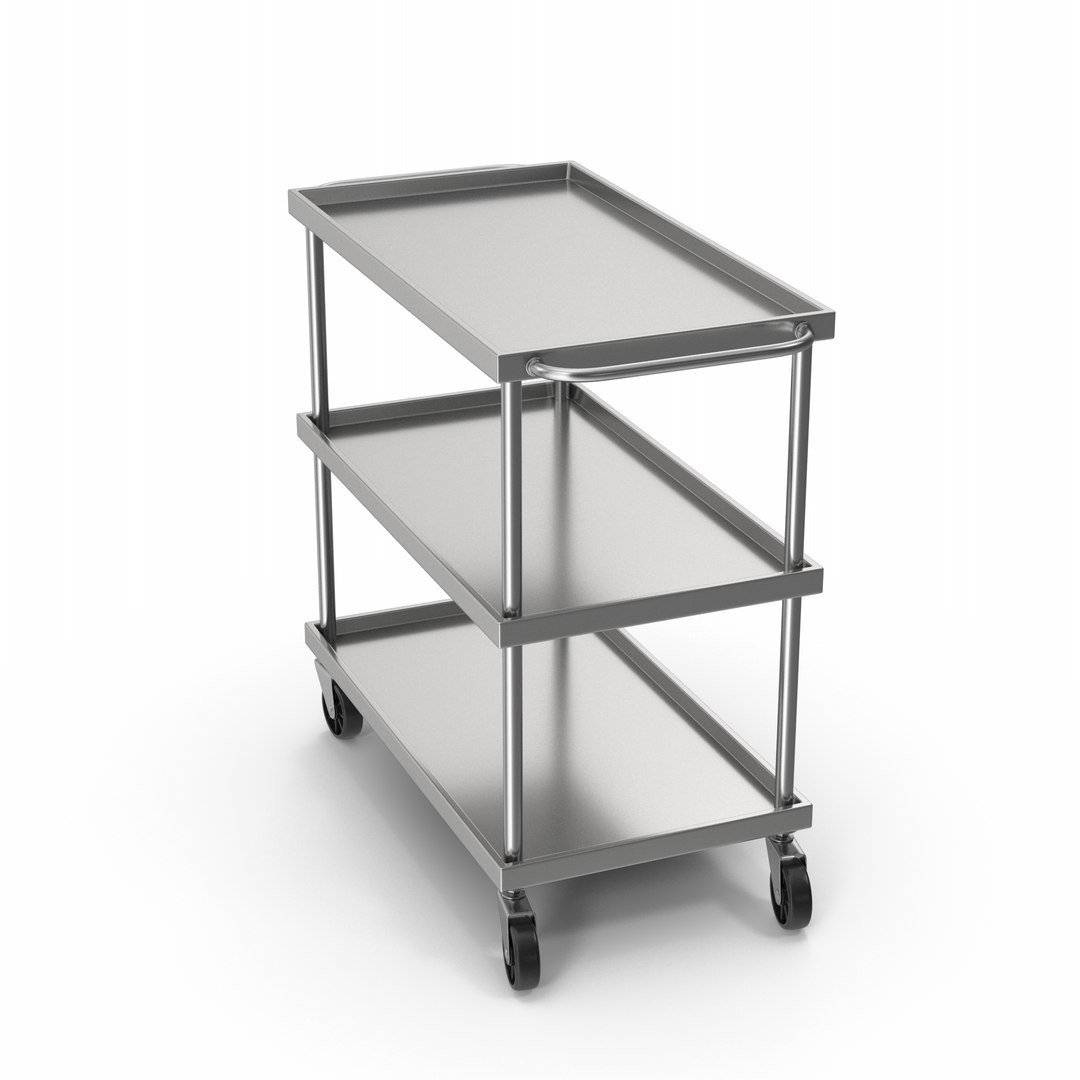 3D Silver Service Trolley - TurboSquid 2168150