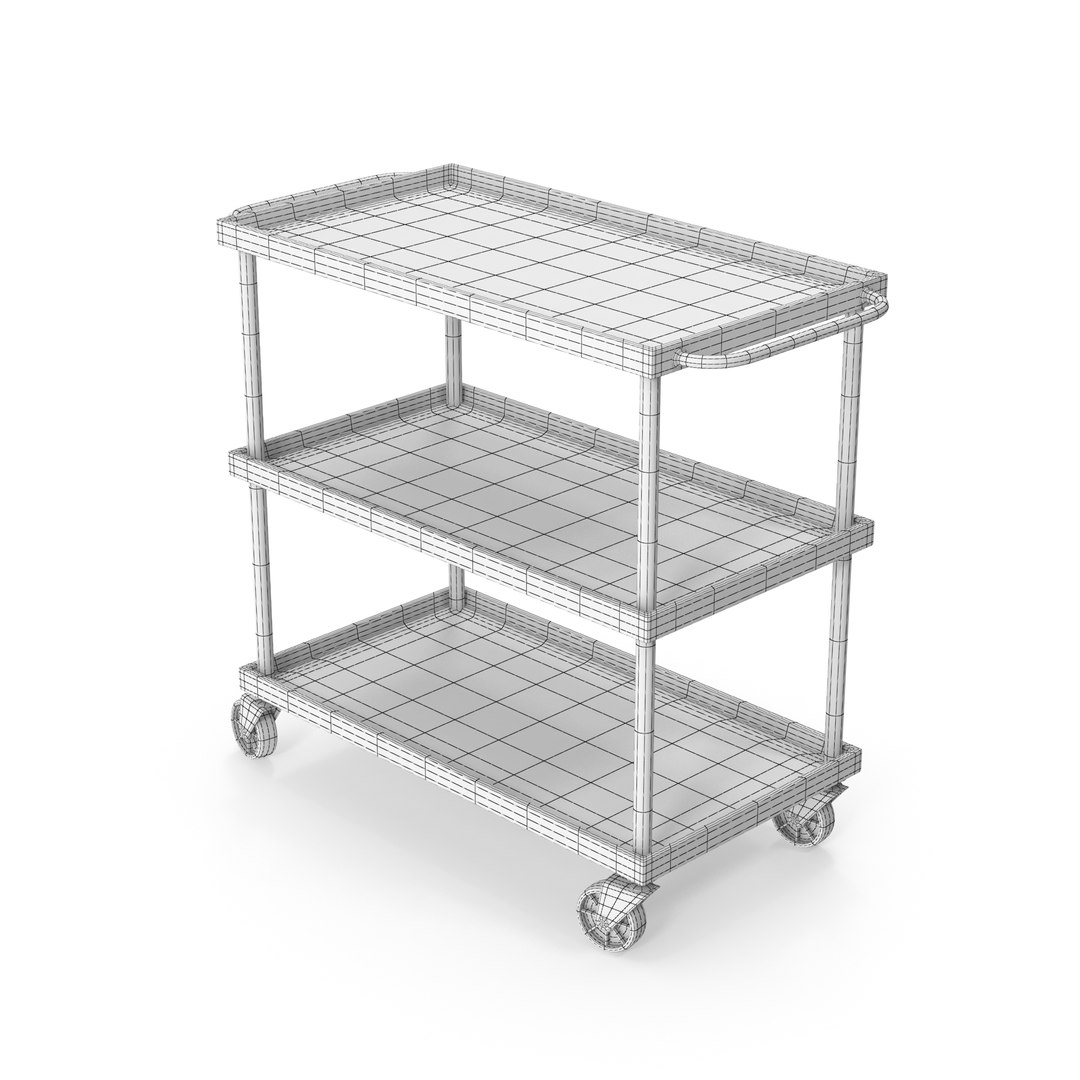 3D Silver Service Trolley - TurboSquid 2168150
