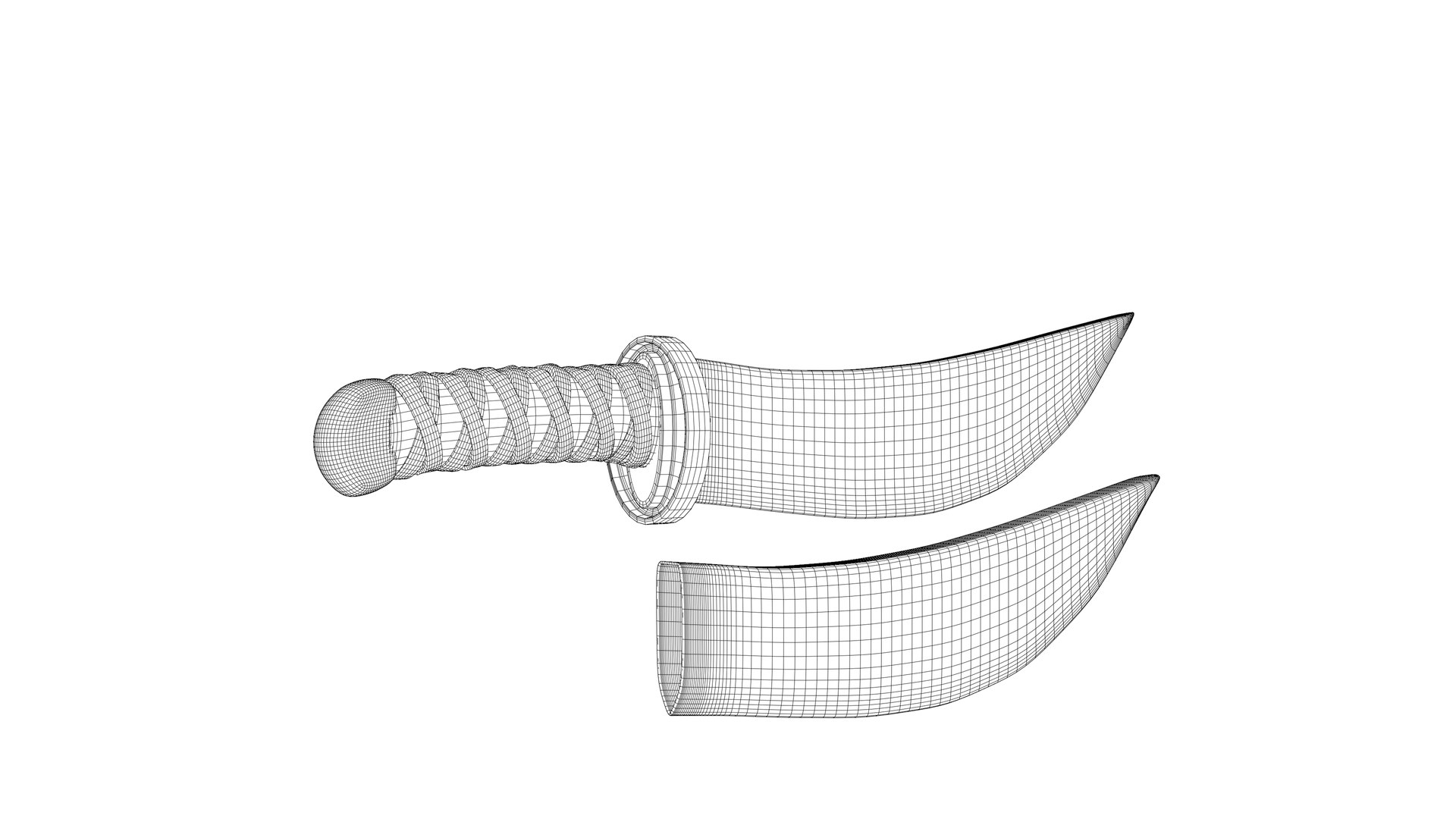 Medieval Damascus War Dagger 3D Model - TurboSquid 2359677