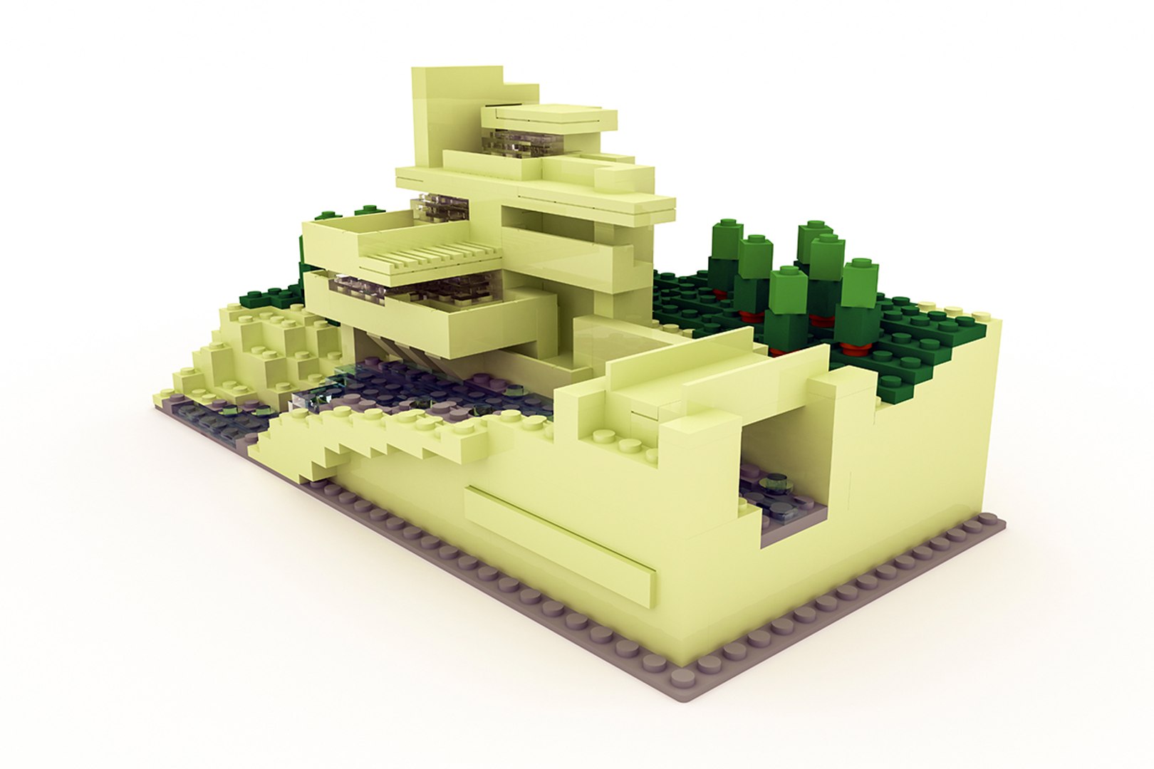 3d Model Fallingwater Lego