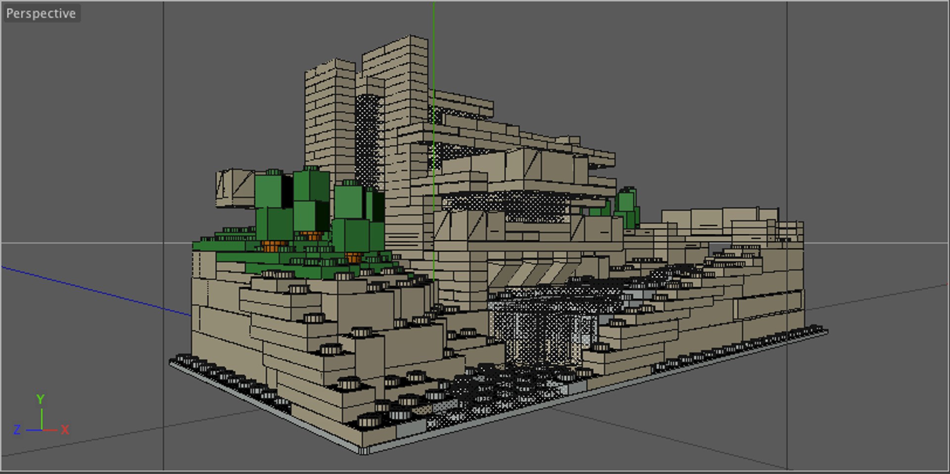 3d Model Fallingwater Lego