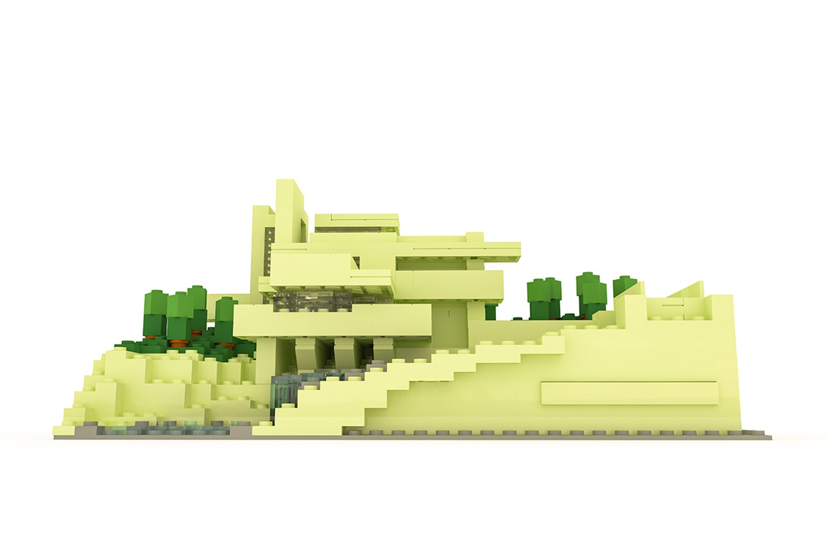 3d Model Fallingwater Lego
