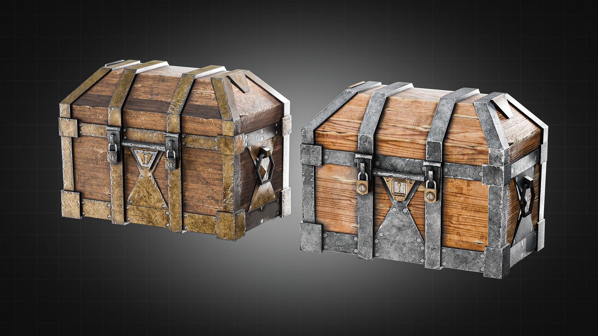 3D Old Treasure Chests - TurboSquid 2408703