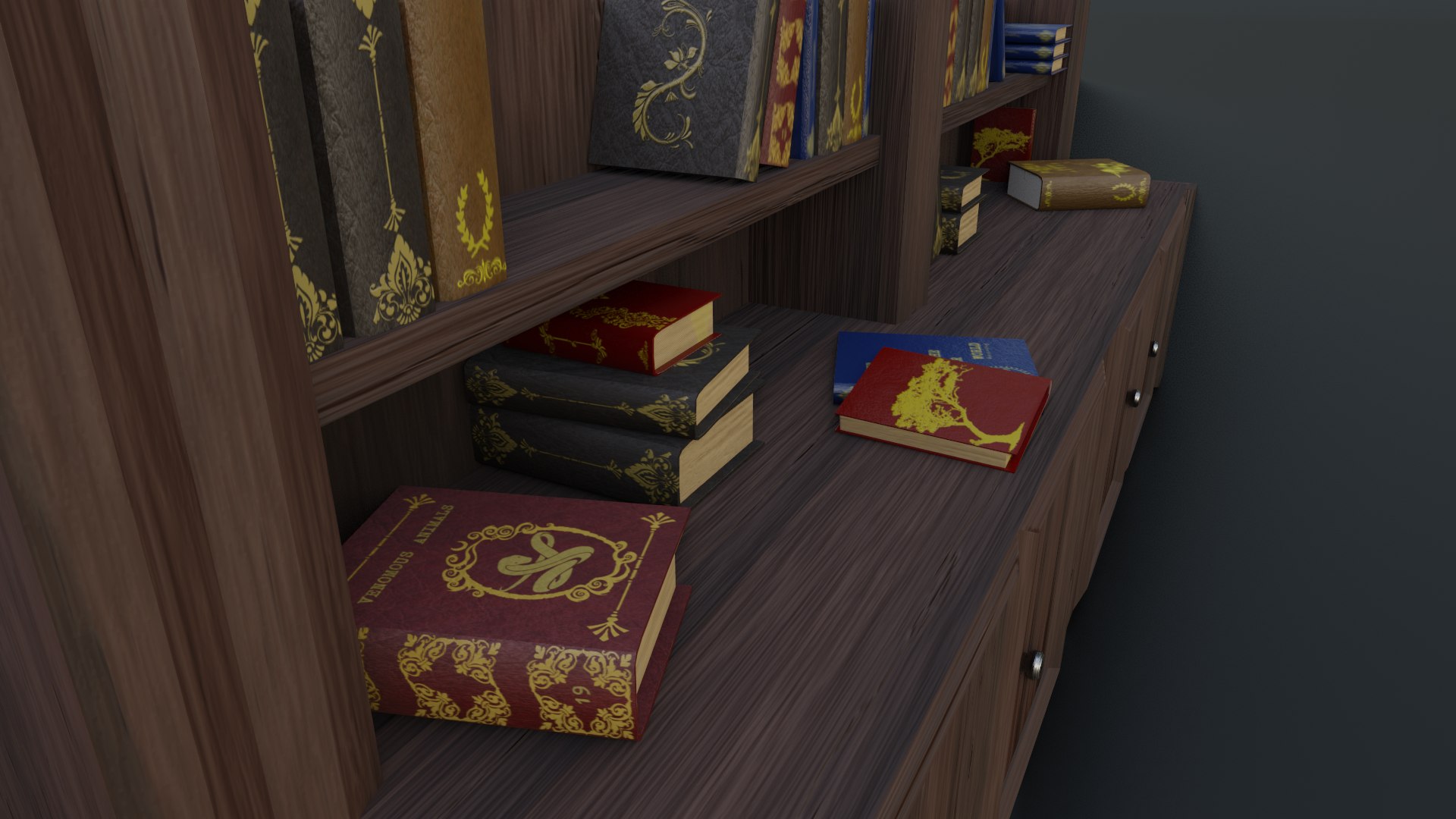 3D Old Bookshelf And Books - TurboSquid 1963922