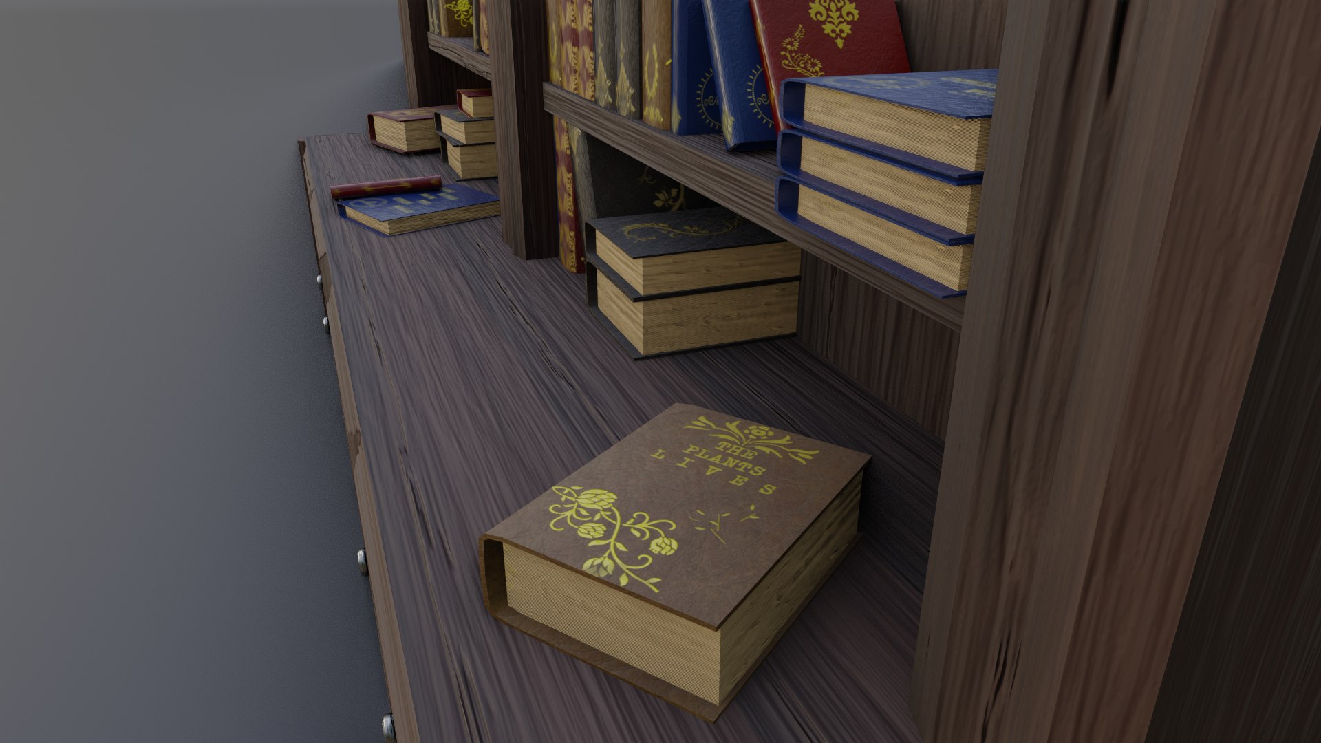 3D Old Bookshelf And Books - TurboSquid 1963922