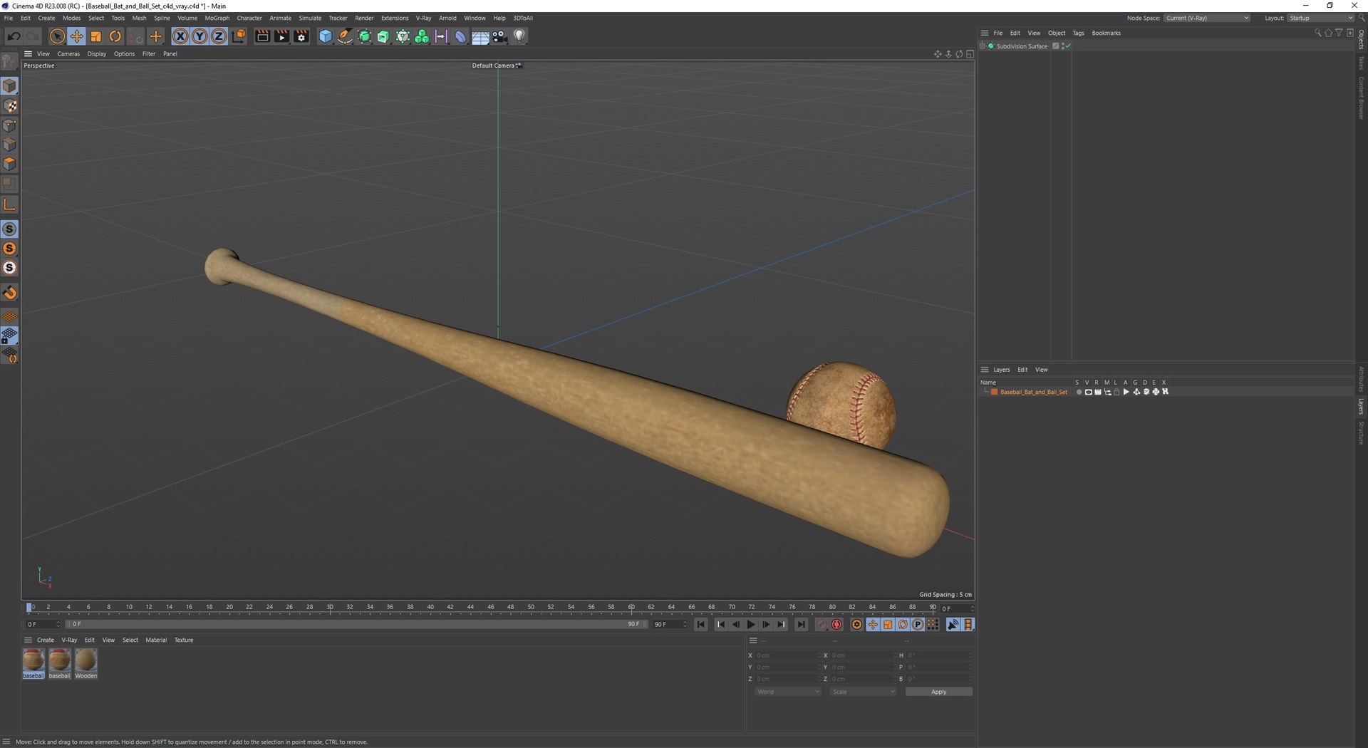 Baseball Bat And Ball Set 3d Model Turbosquid 2395890