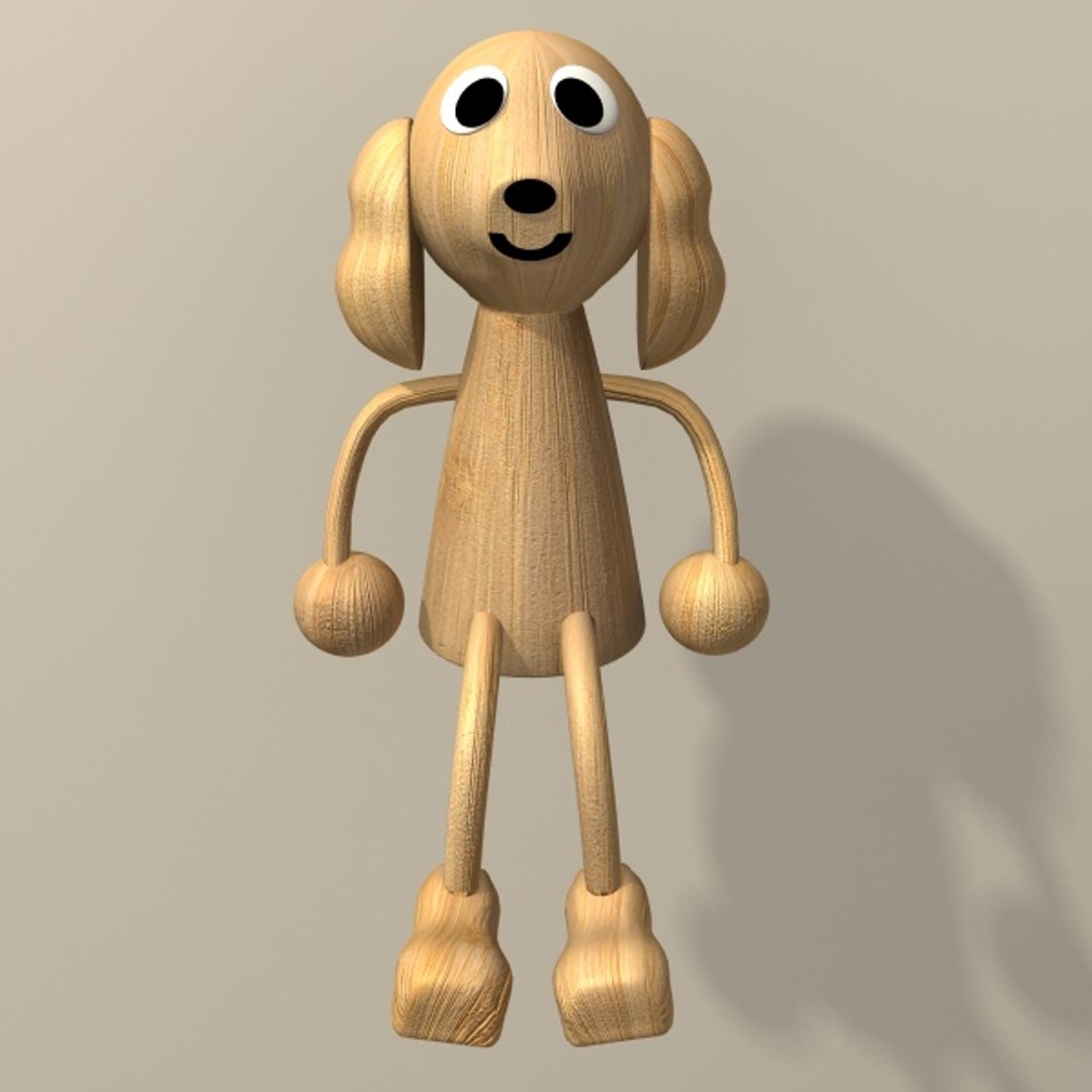 3d Model Wooden Dog