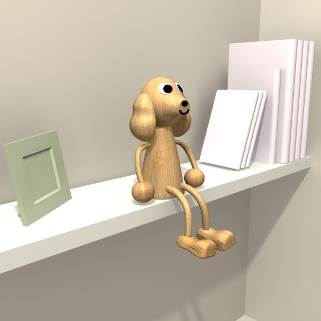 3d Model Wooden Dog
