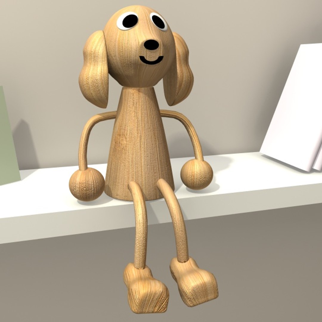 3d Model Wooden Dog