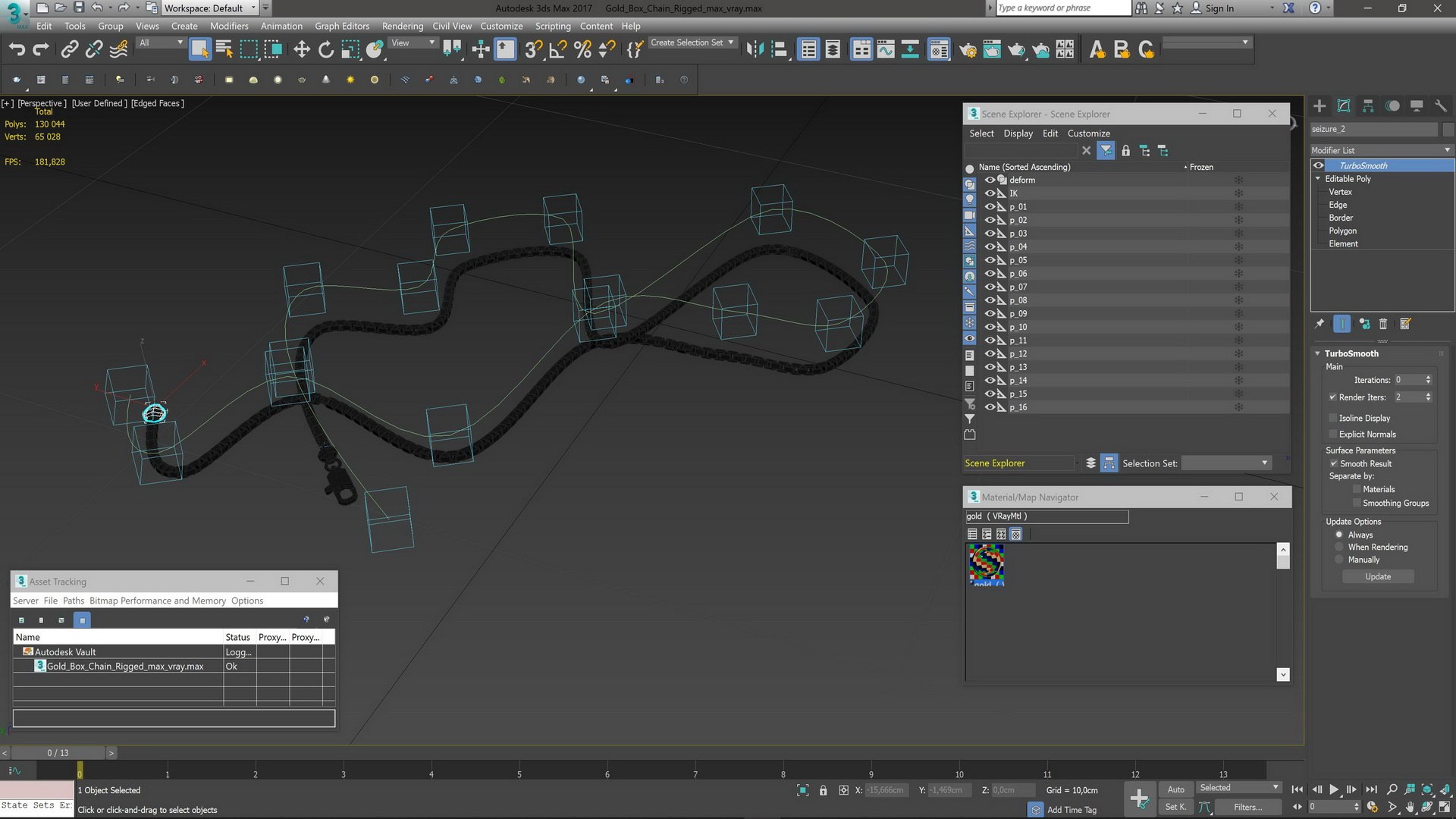 Gold Box Chain Rigged 3D - TurboSquid 2115712