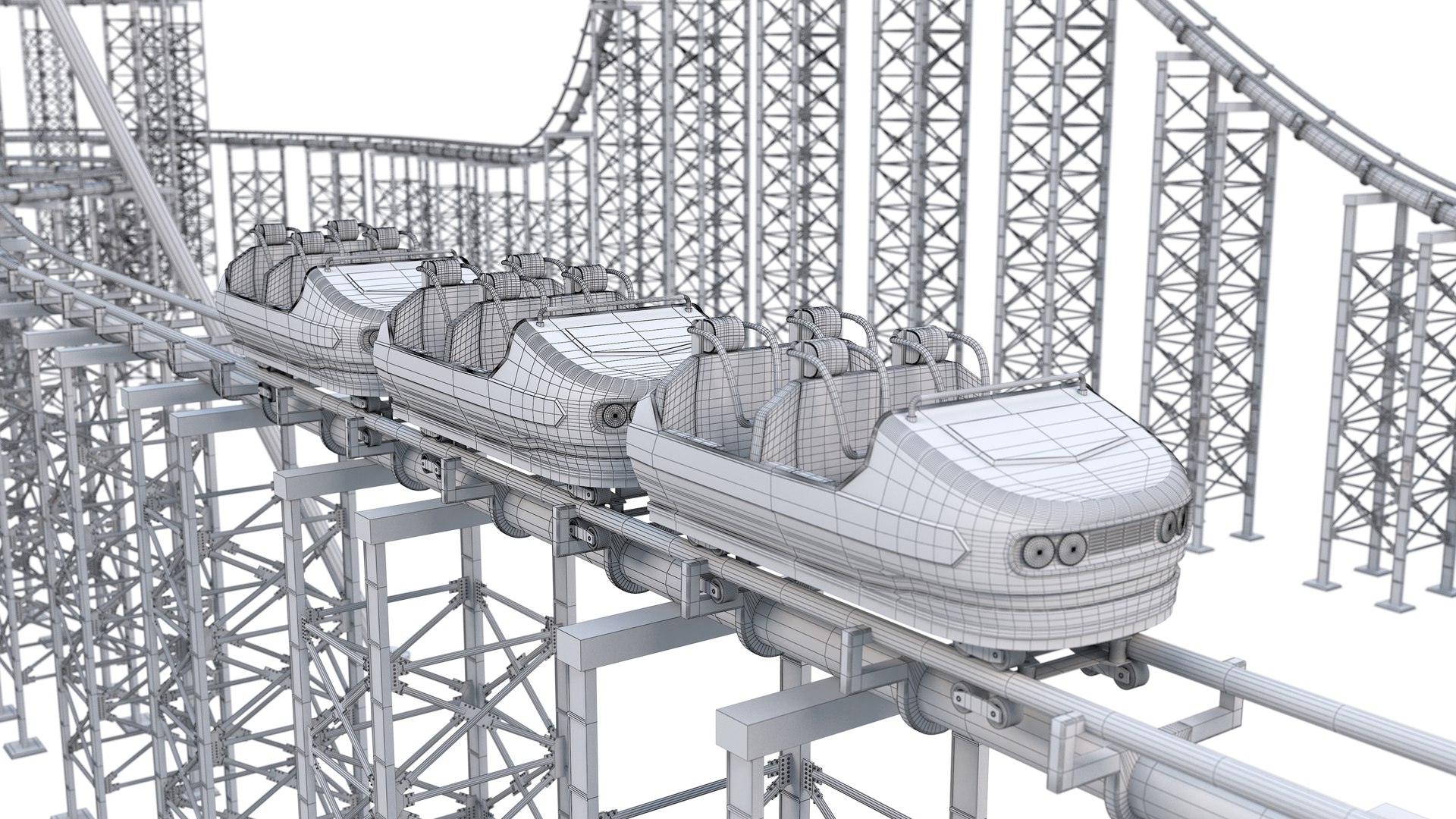 Roller Coaster 3D model - TurboSquid 1812377