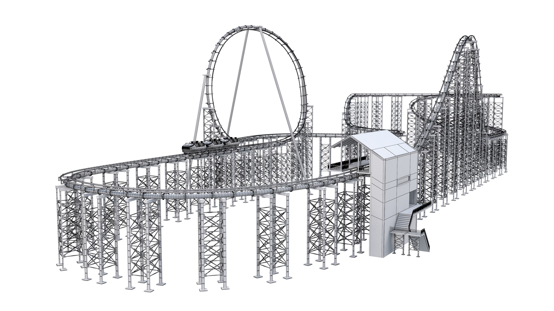 Roller Coaster 3D Model - TurboSquid 1812377